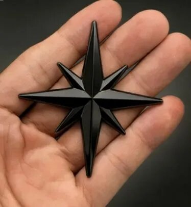 Наклейка на значок автомобиля, 3d хромированный металл, восьмиугольная звезда компаса, наклейка на кузов багажника автомобиля, сделай сам