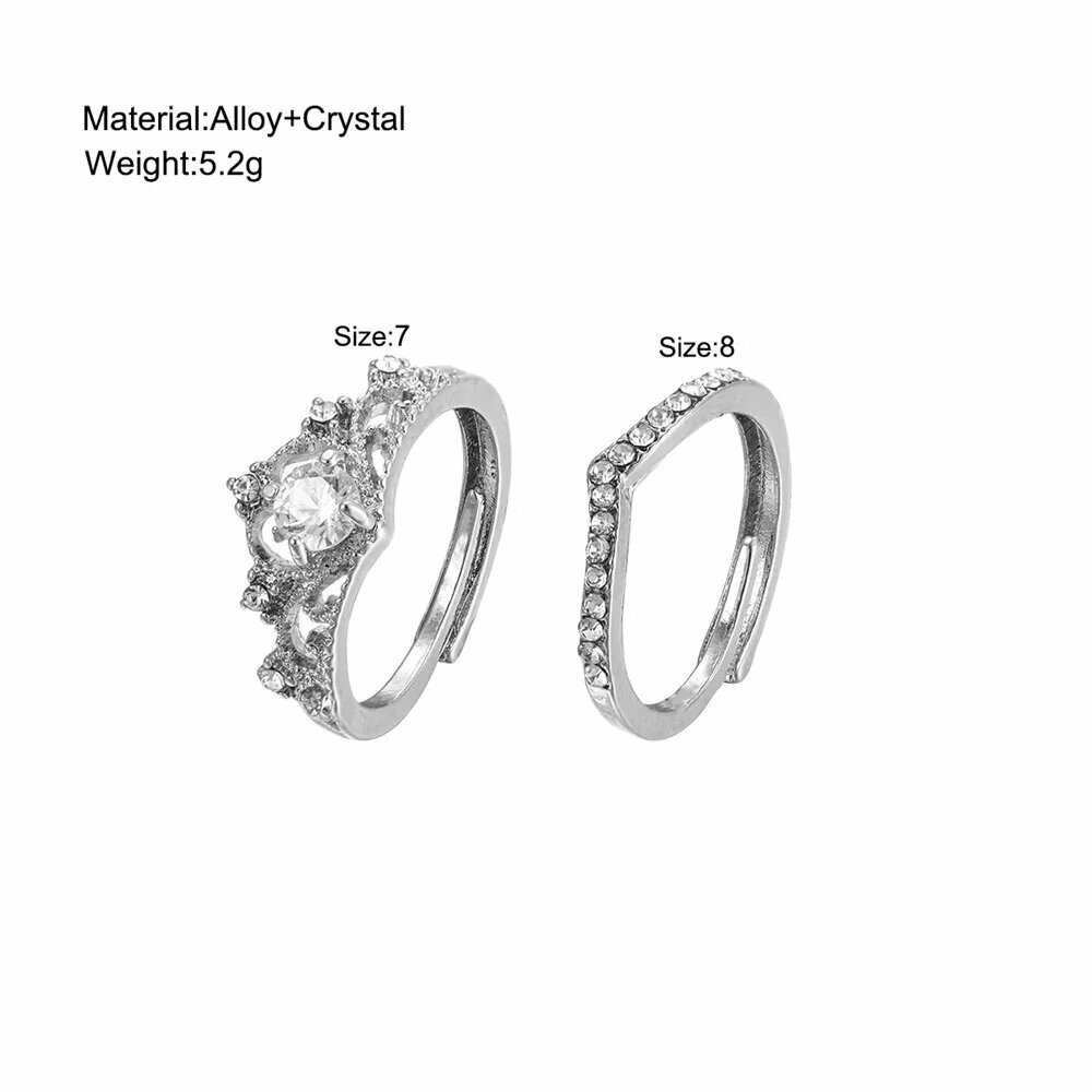Кольцо, горный хрусталь, размер 15, ширина 12 мм, Silver — фото 1