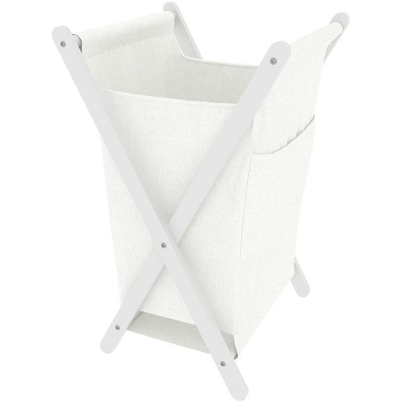 Корзина для белья в ванную WasserKRAFT Nau WB-773-L, 42x41x65 см, белый