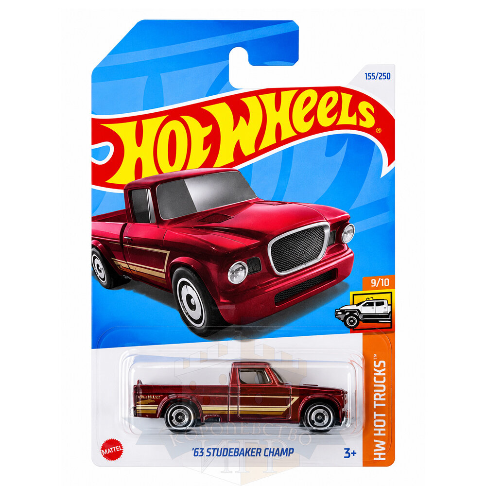 Машинка Mattel Hot Wheels '63 Studebaker Champ, вишневый, арт. HTC35 (C4982) 155/255