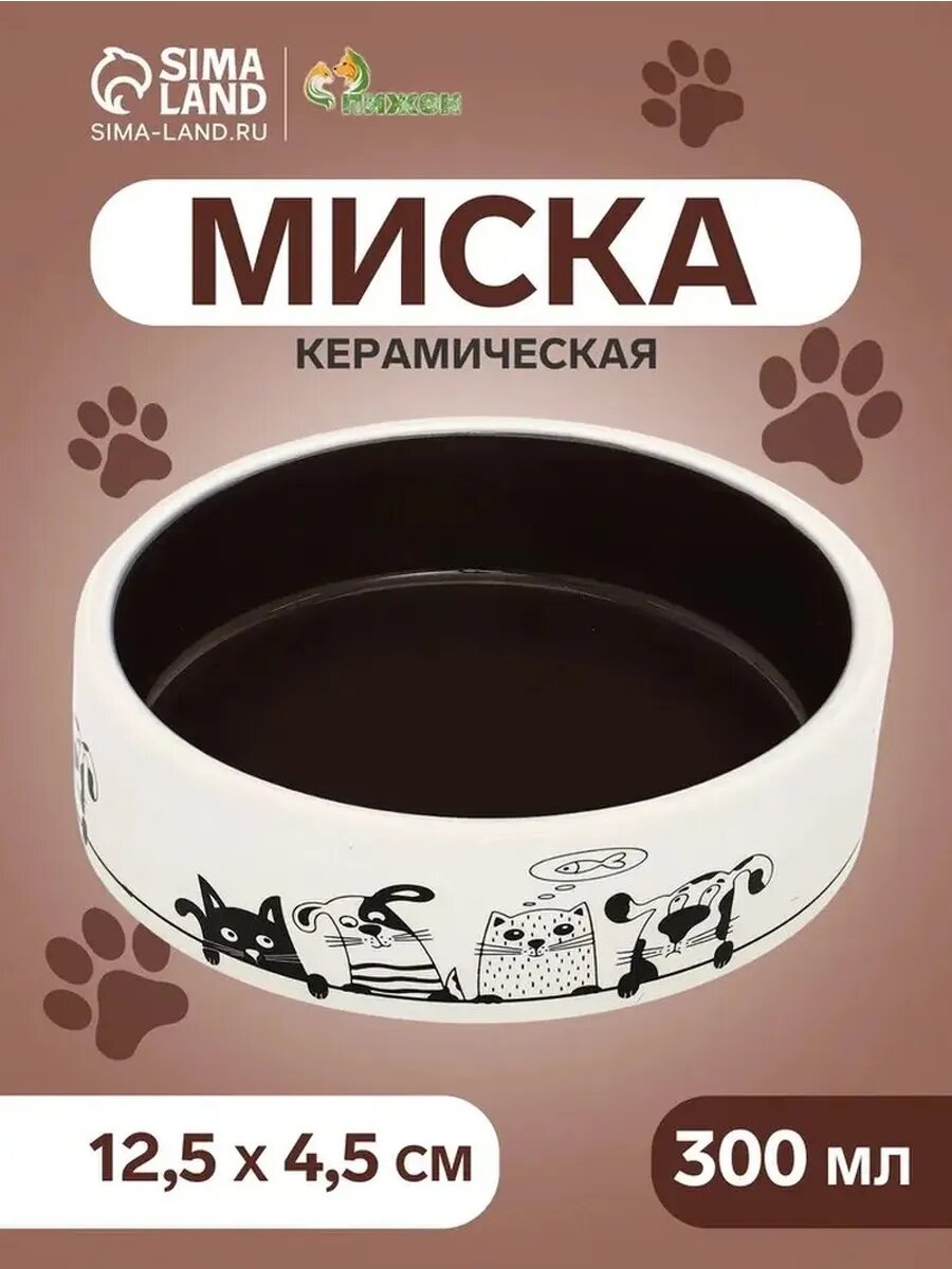 Стильная керамическая миска для питомцев