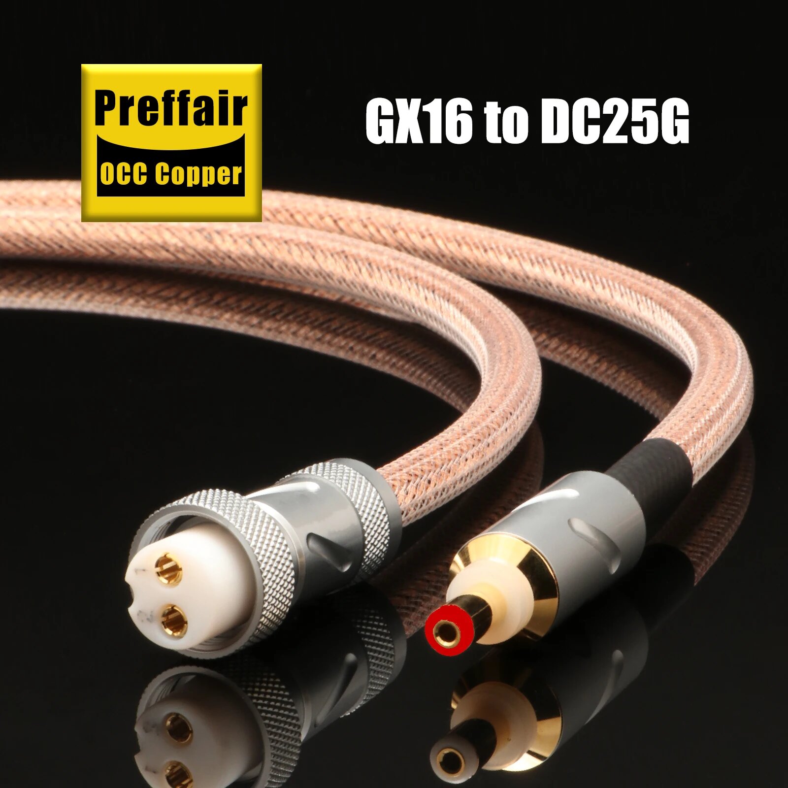 Кабель HIFI GX16-2P TO DC2.5 DC2.1 из чистой меди