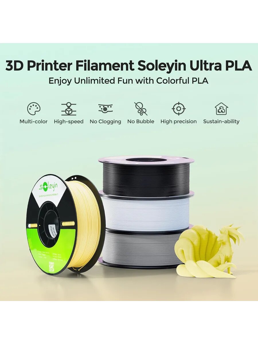 Пластик для 3D принтера PLA 1.75 мм кг — фото 1