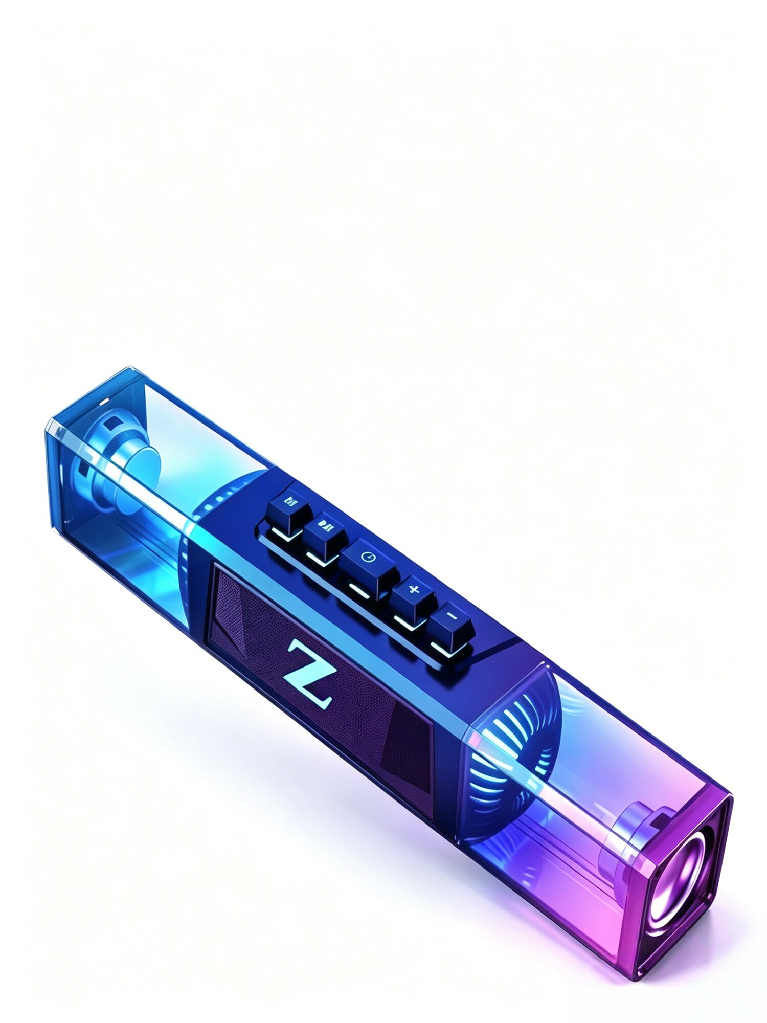 Черный матовый корпус с прозрачными вставками, многоцветная RGB подсветка