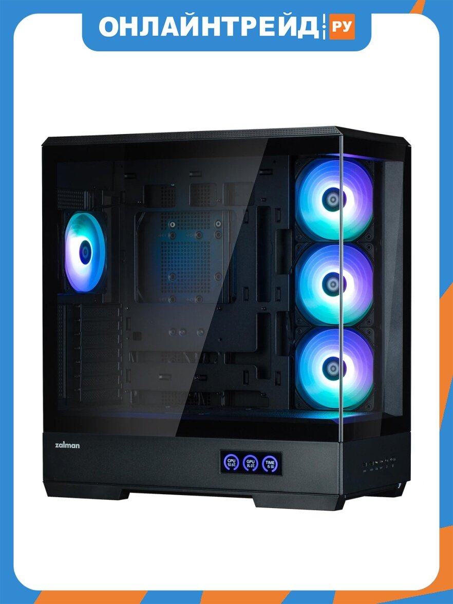 Корпус Zalman P50 DS BLACK, без БП, черный