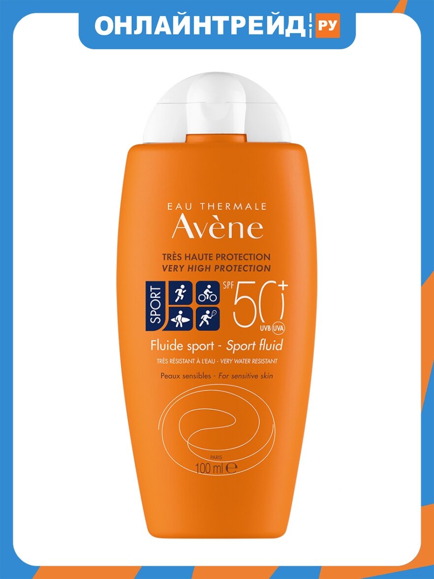 Солнцезащитный флюид для лица Avene Suncare SPF 50+ Спорт, 100 мл