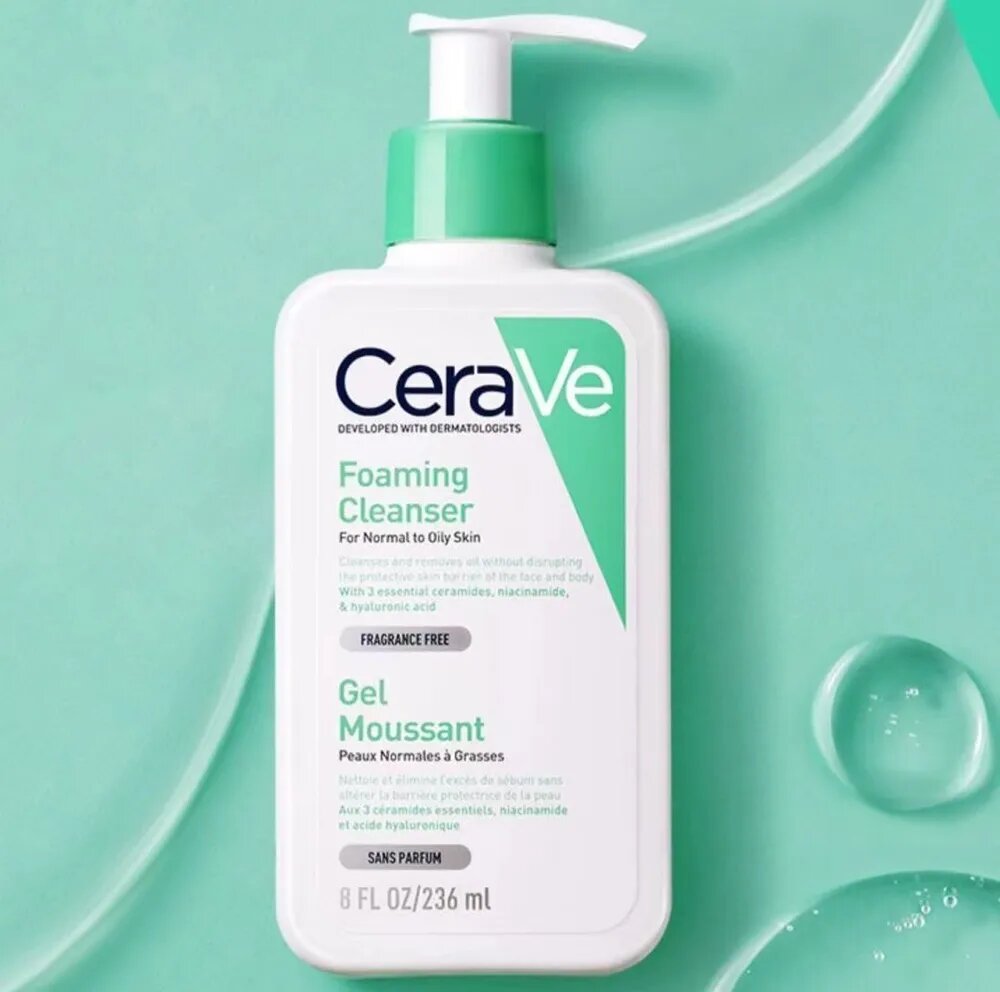 CeraVe Гель очищающий для нормальной и жирной кожи лица и тела, 236мл
