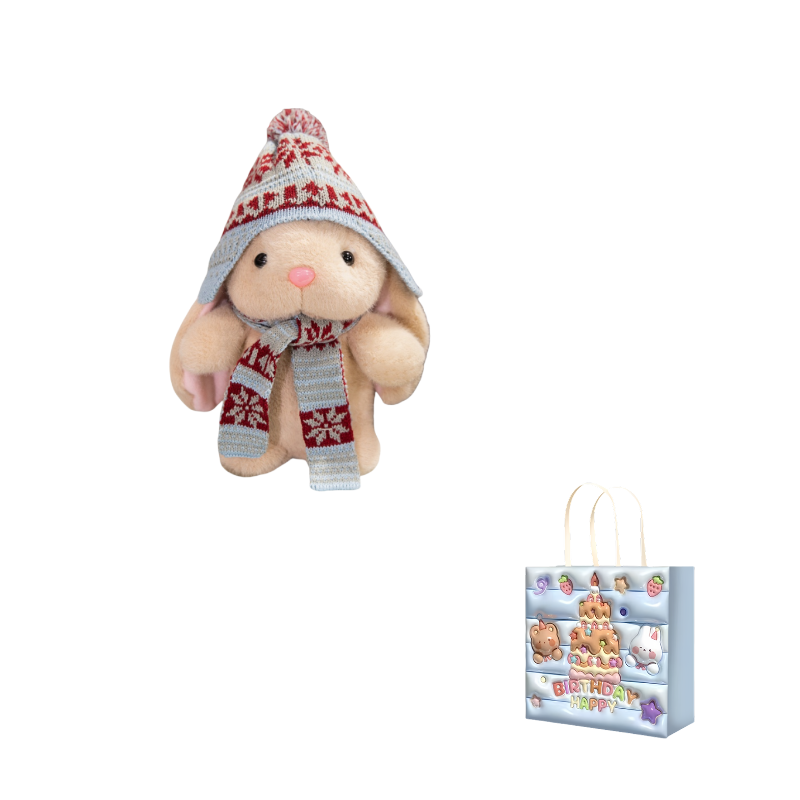 Мешок для игрушек унисекс CHUNTUSHU Счастливого Дня Рождения, 20CM EU, Ecru Rabbit Style Hat Scarf