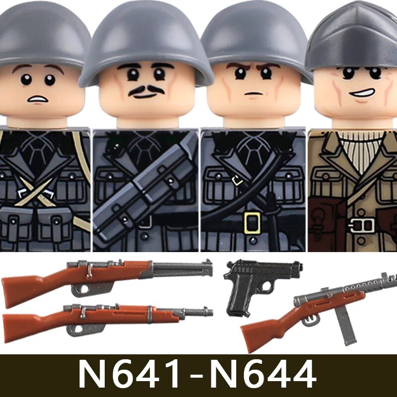 Конструктор BRICKPANDA Военные фигурки Италии Вторая мировая война N641-N644