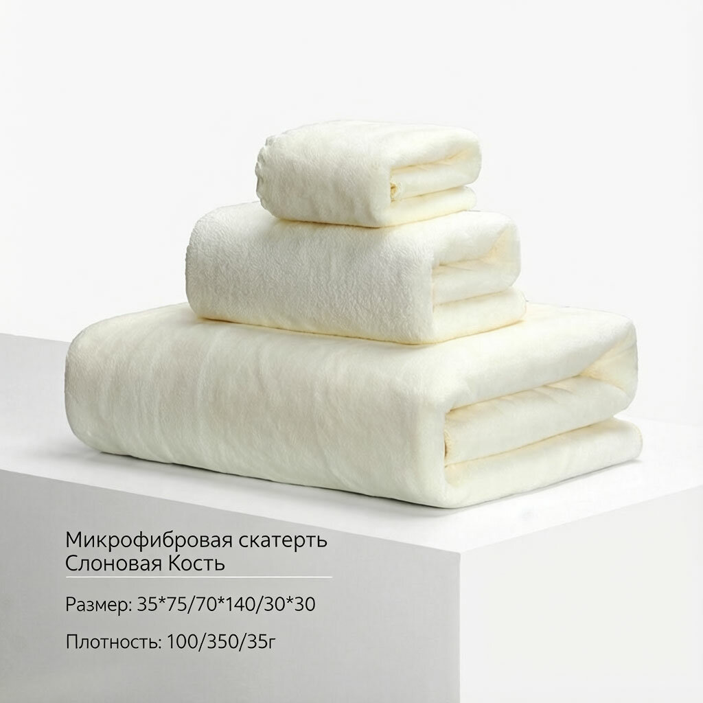 Комплект полотенец 3 шт, банное 70×140 см, махровое, впитывающее, не оставляет ворса, для дома