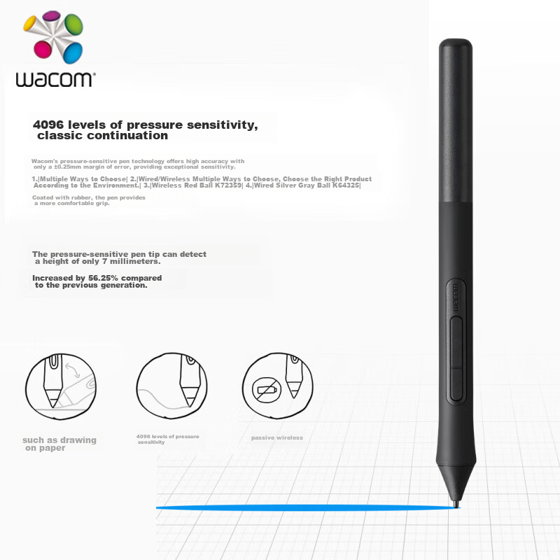 Оригинальная 4096-уровневая стилусная ручка Wacom LP-1100 для цифровых планшетов CTL-4/6100/WL Цвет：4096-уровневая