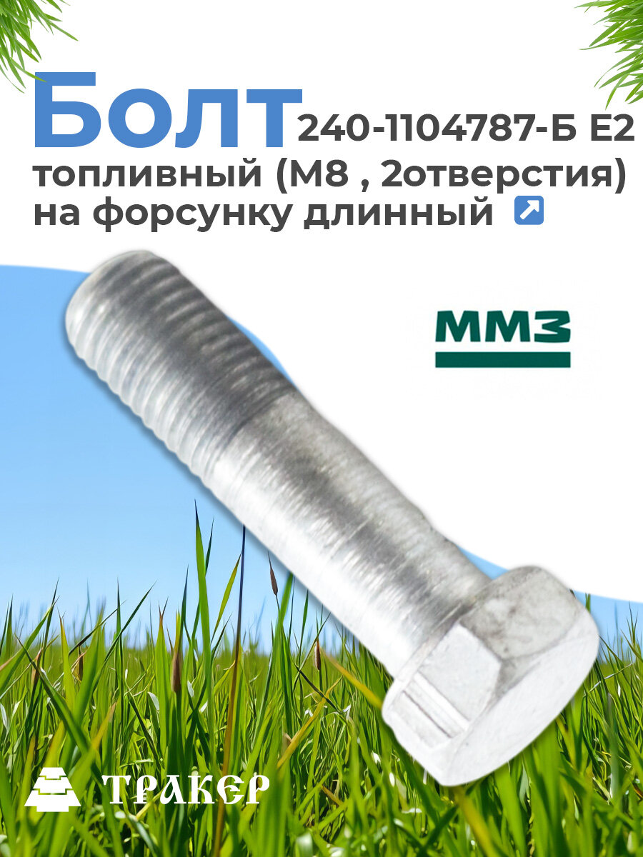 Болт 240-1104787-Б Е2 топливный (М8, 2 отверстия ) на форсунку длинный (ММЗ)