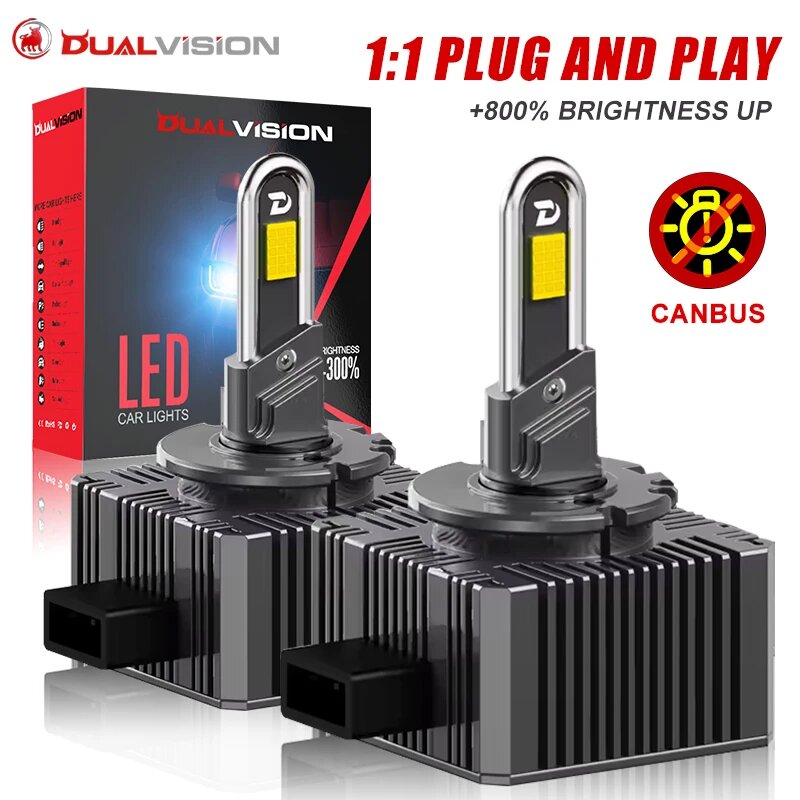 2 шт. светодиодные лампы для фар D3S D1S Canbus 1:1, аналог HID D2S D4S D8S D1R D2R D3R D4R, D3S