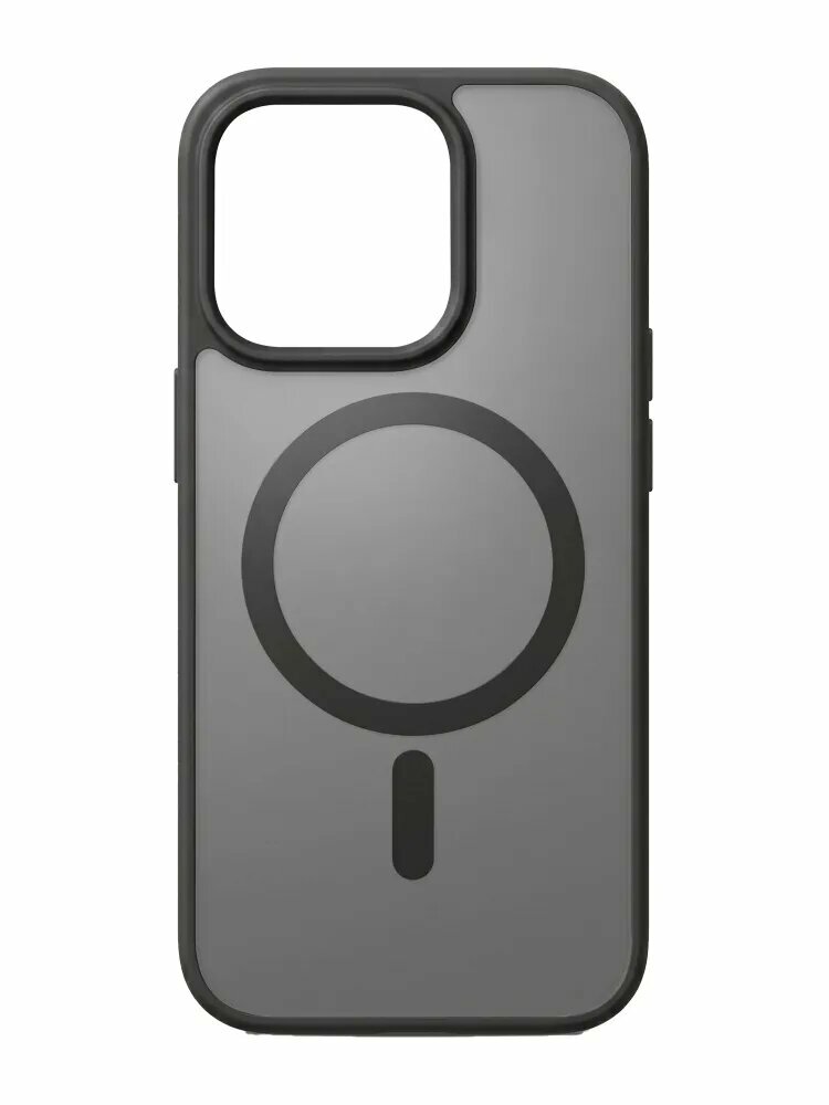 Чехол на iPhone 16 Pro Max с MagSafe, айфон 16 про мах, с магсейф, серый с черным