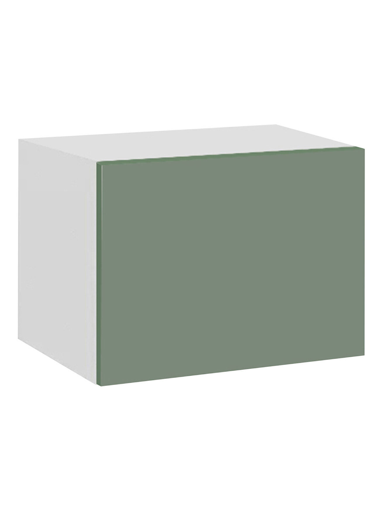 Кухонный модуль навесной, антресольный шкаф Альфа с полками, 45х59х35 см, Белый / Кипарис