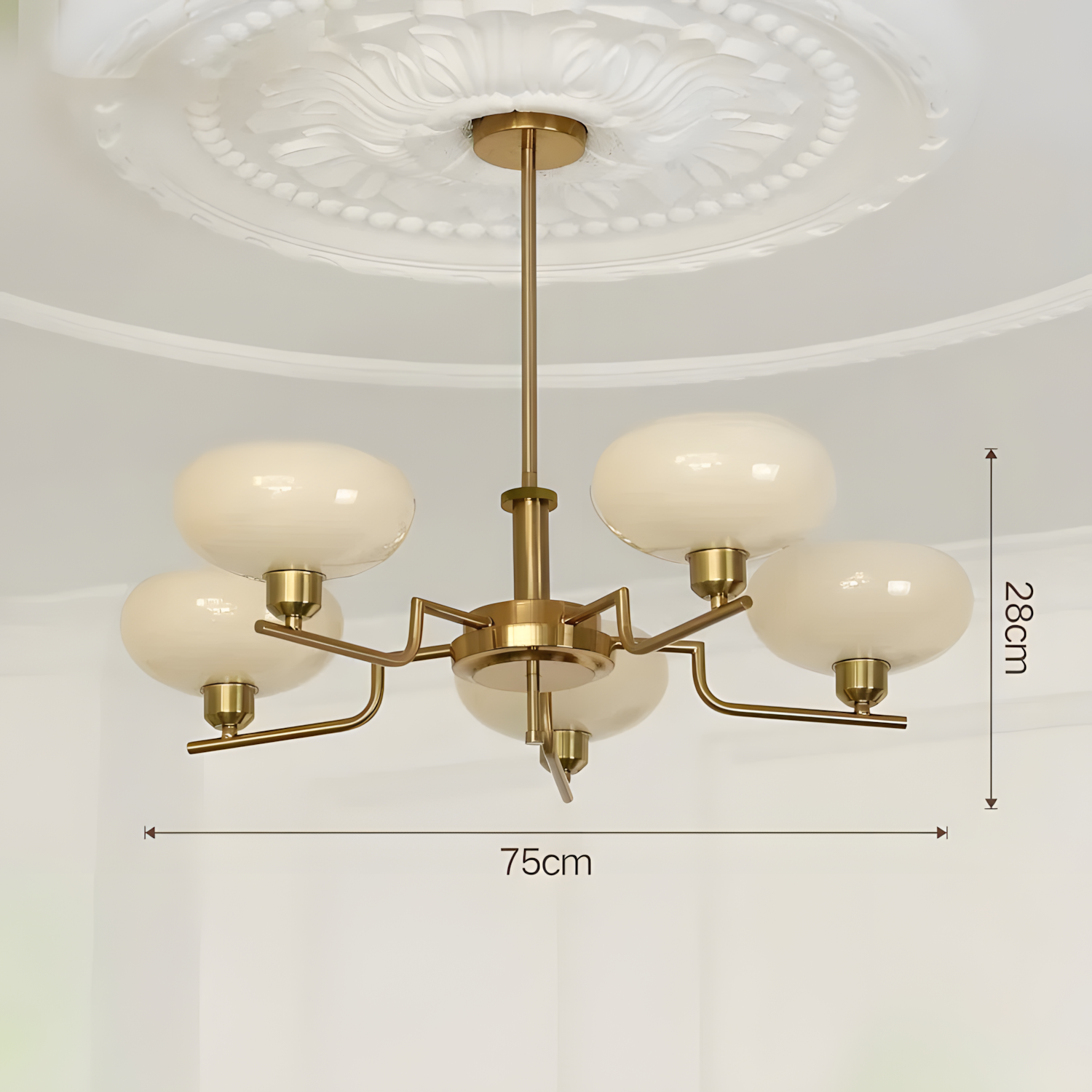 QINGYUNKE Баухаус подвесная люстра LED, 5-gold-Yellow, Бежевый