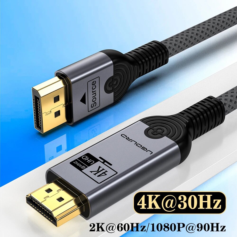 UGOURD кабель-переходник DP на HDMI 8K 4K DP to HDMI 4K30HZ, 1,5 м