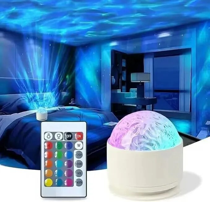 RGB проектор «Аврора/Водный Импульс» для спальни 16color-Water-Ripple