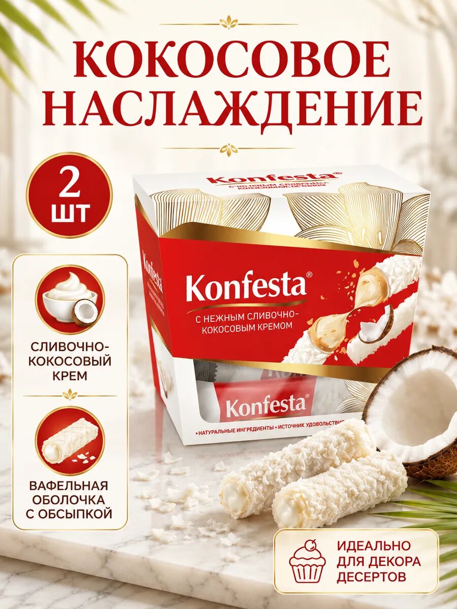 Конфеста конфеты с кокосовой начинкой 150 гр 2шт