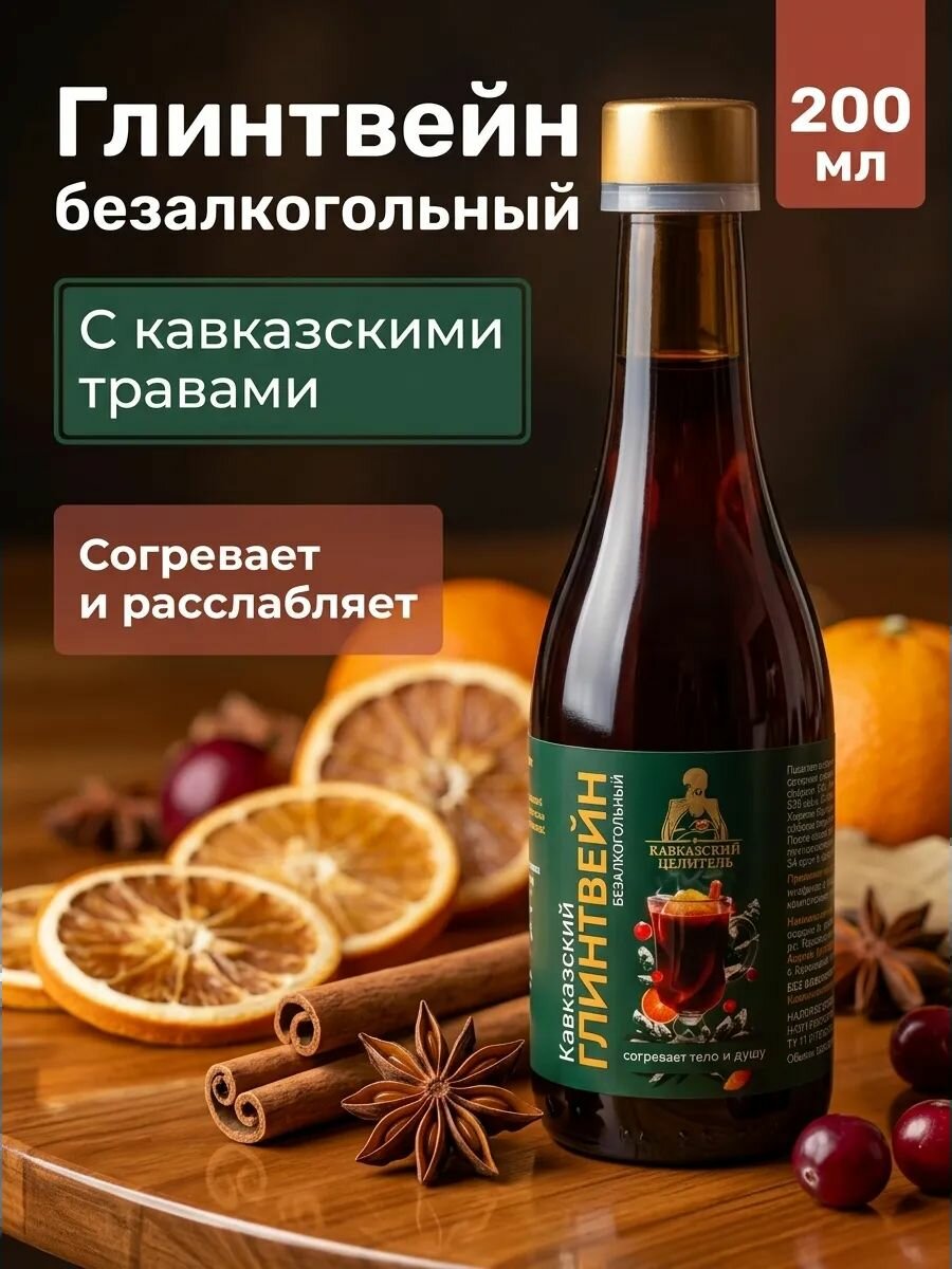 Глинтвейн безалкогольный на виноградном соке с горным медом и кавказскими травами 200 мл