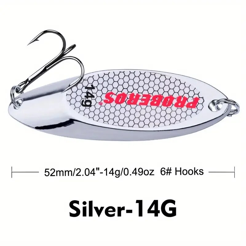 Блесна PRO BEROS Silver-14G, 52мм, 6# Hooks