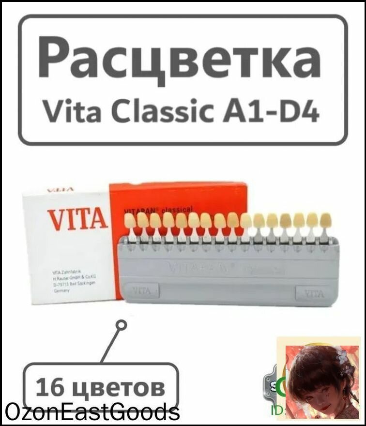 Расцветка Vita clаssiсal шкала А1-D4 расцветка вита для определения цвета зубов