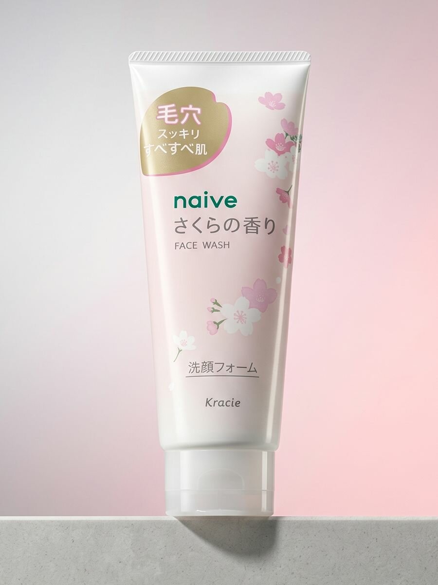 Kracie Naive Cleansing Face Wash Sakura пенка для умывания с ароматом сакуры, 130 г.