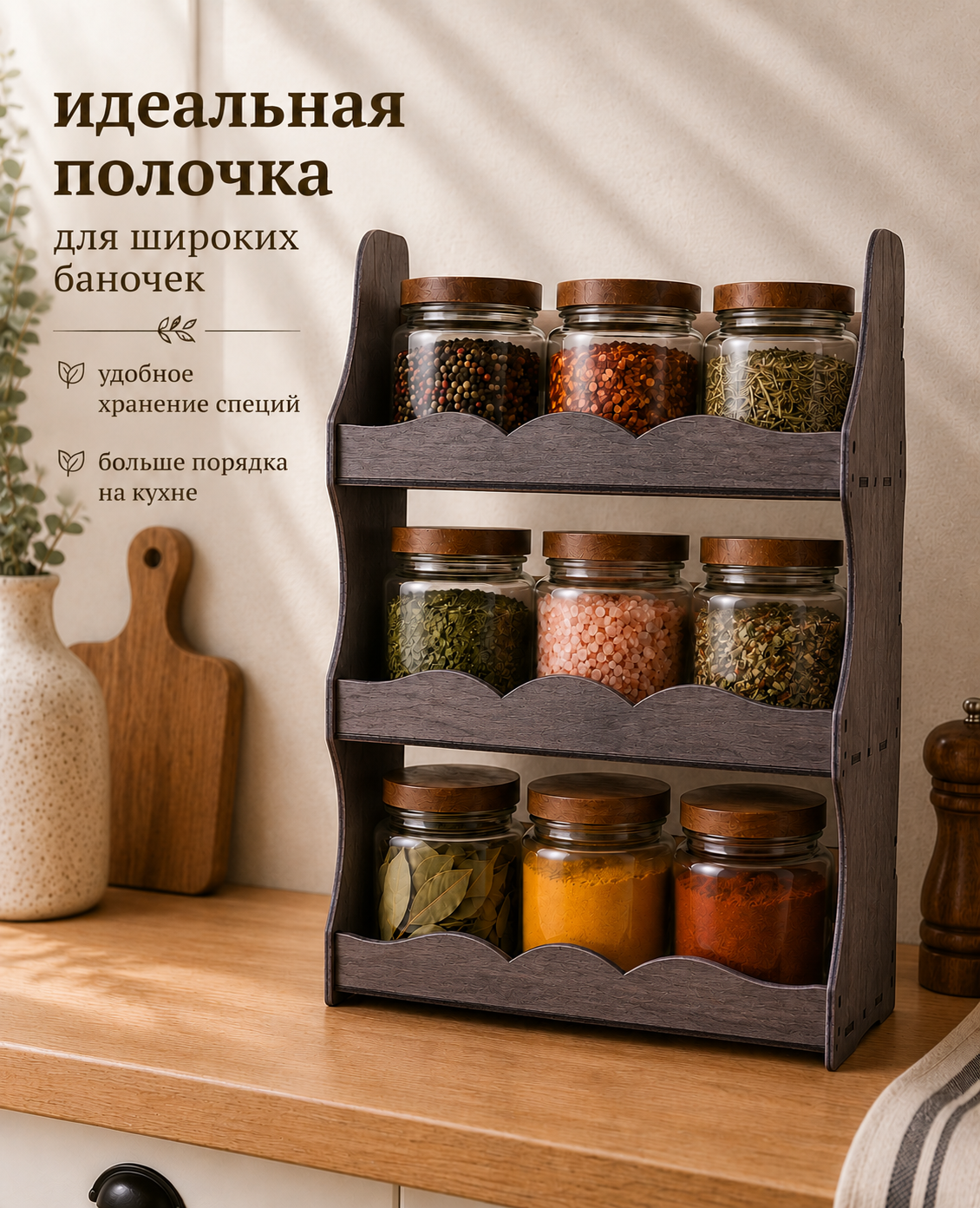 Полочка для специй, подставка, органайзер, универсальная