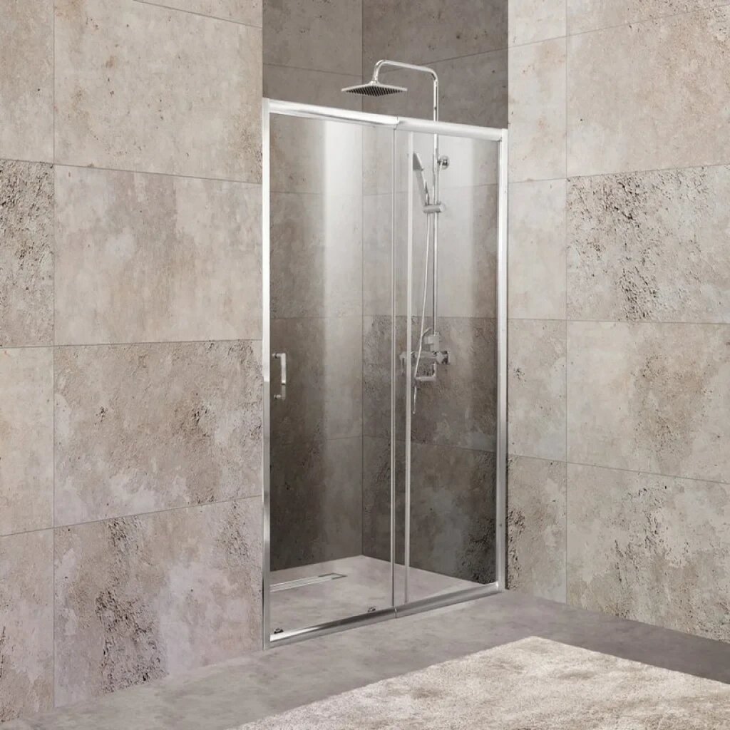 Душевая дверь в нишу BelBagno Unique BF-1-120/135-C-Cr стекло прозрачное, UNIQUE-BF-1-120/135-C-Cr, Алюминий, хром