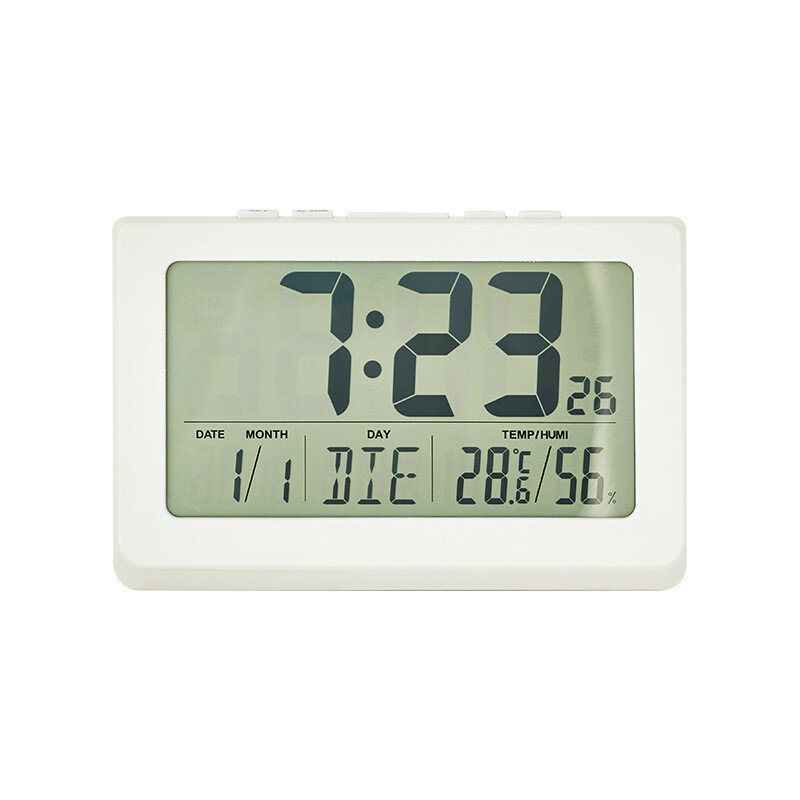 Smartwatch minimalist digital wall clock with calendar alarm and temperature for home or office use