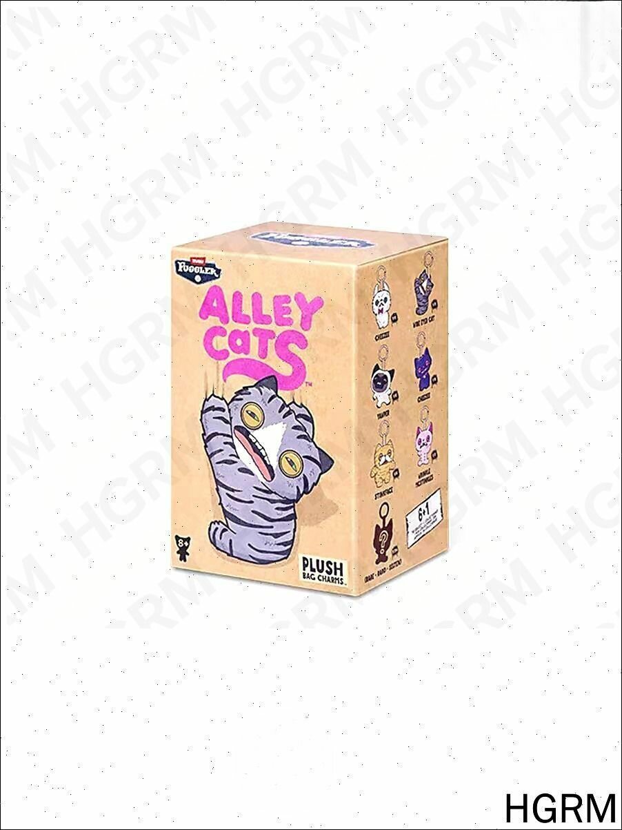 Fuggler Alley Cats Plush Keyring / Детская игрушка-сюрприз фуглер с загадочным плюшевым брелоком-котёнком, 12 см. Подходит в качестве коллекционного подарка.