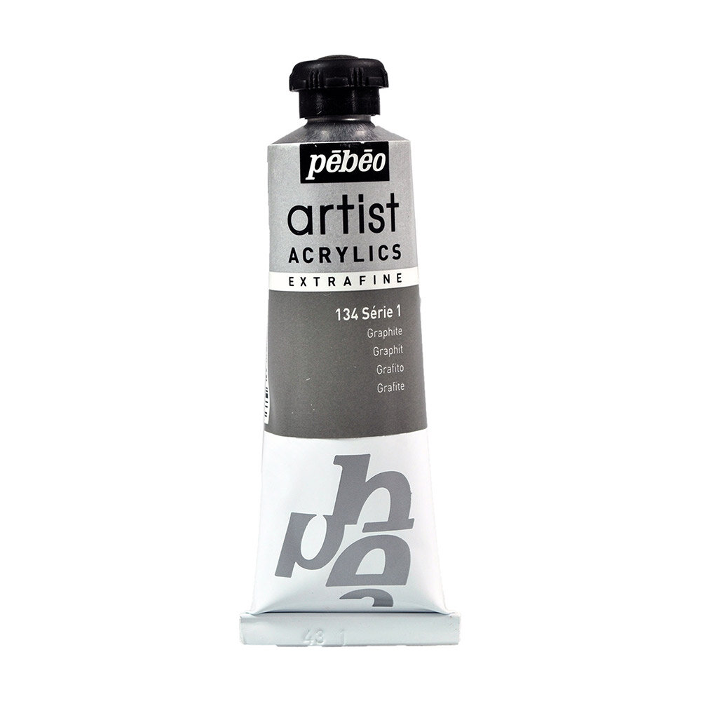 Краска акриловая Pebeo Artist Acrylics extra fine, №1, 37 мл, графит