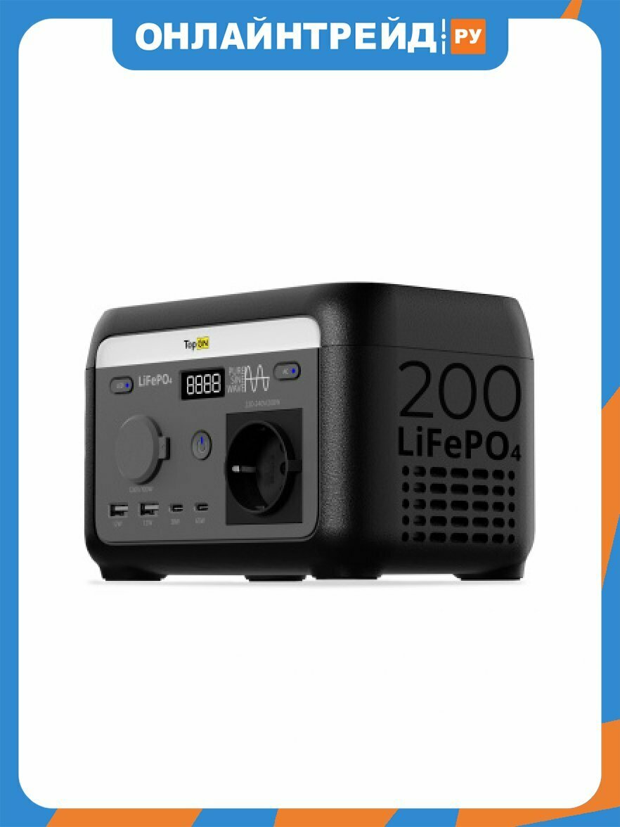 Портативная электростанция Topon TOP-H200 102.4Wh LFP 200 Вт, черный