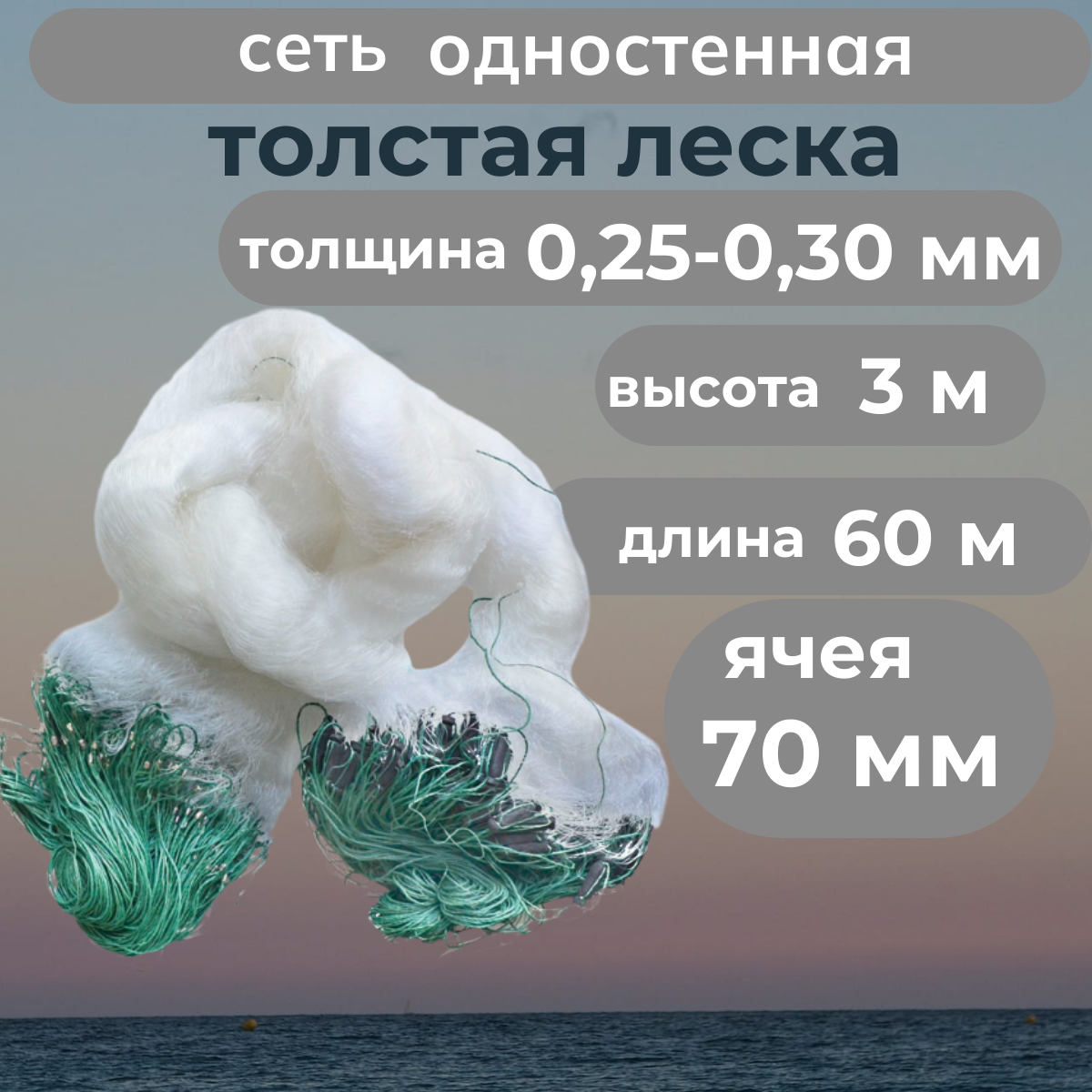 Сеть защитная рыболов70мм