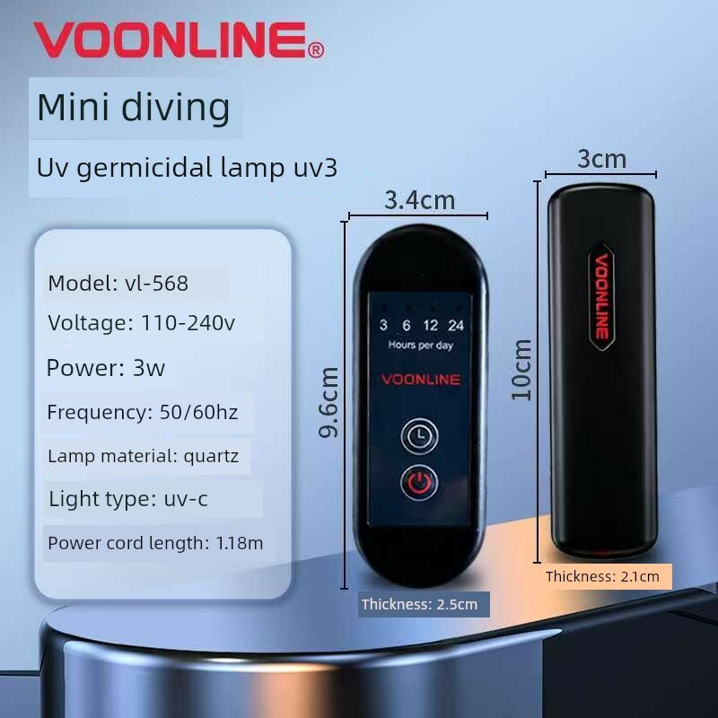 Woweilang Mini UV3 3Вт Подводная УФ-стерильная Лампа для Обработки Воды в Аквариуме