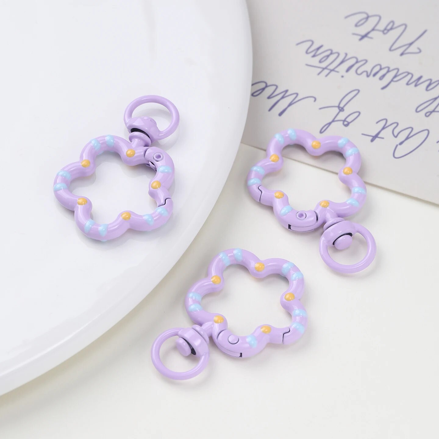 Застежки-карабины из сплава в форме цветка для рукоделия Фиолетовый, Purple
