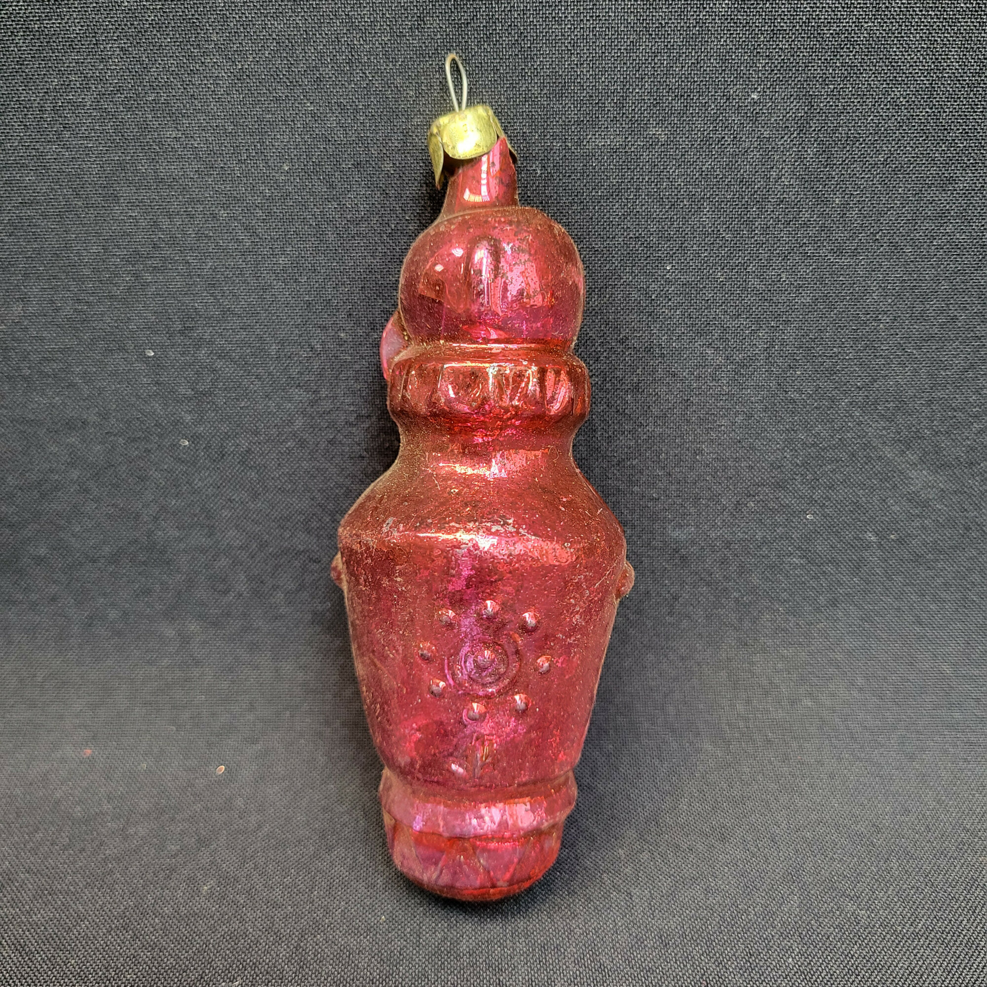 Елочная игрушка винтажная, СССР. Стекло, фигурка восточного человека в красном костюме