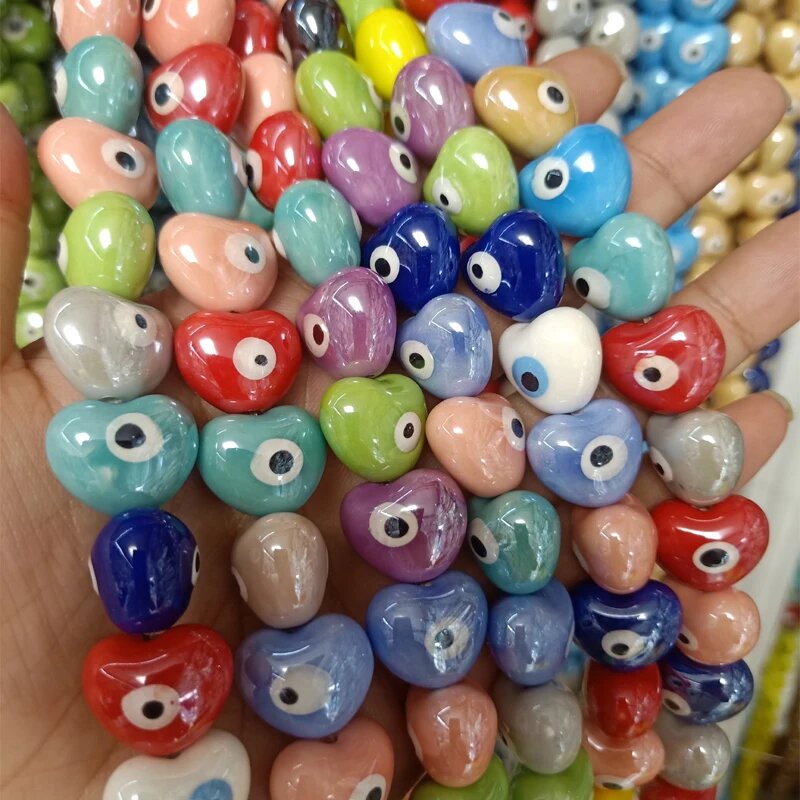 Керамические бусины REMOHS сердце 15х17 мм Мульти, Mix Color