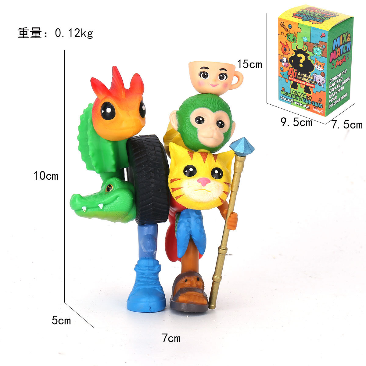 Tungtungsahur Классические фигурки гор и морей, включая акул, кактусы, слонов и деревянные человечки из палочек.