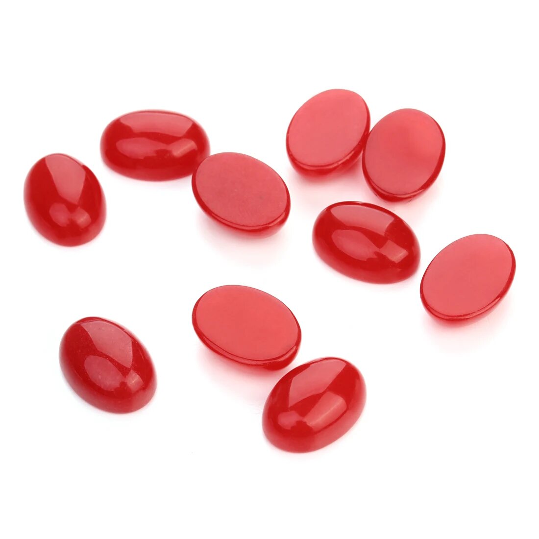 Кабошоны из натурального камня лаcoogh тигровый глаз, опал, агат Красный, 18x25mm 5pcs, Ruby