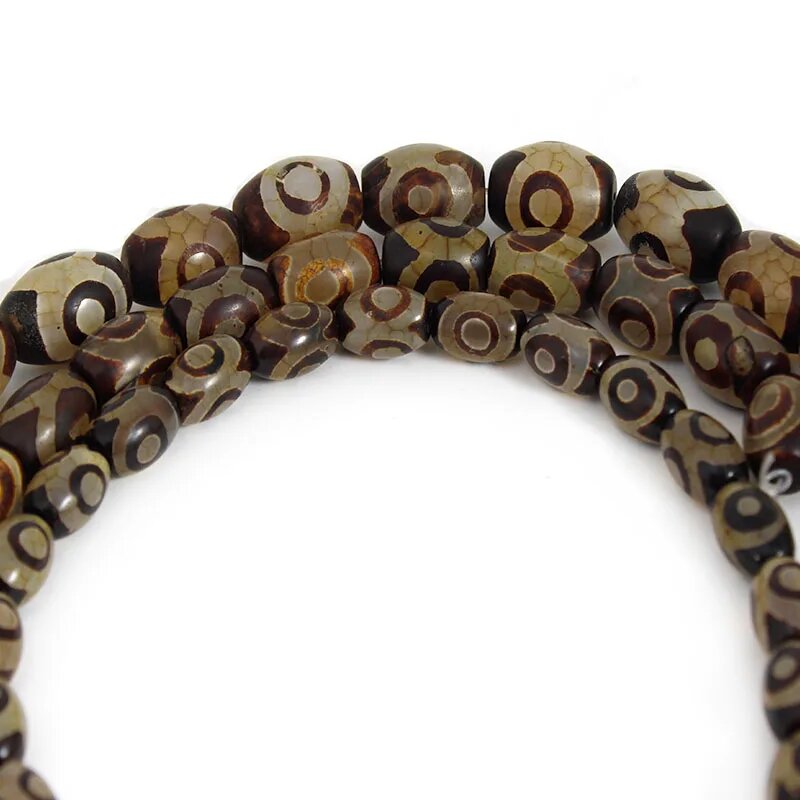 5 шт. натуральные тибетские агаты Дзи бусины SUMOORL 10x14mm, Vintage brown