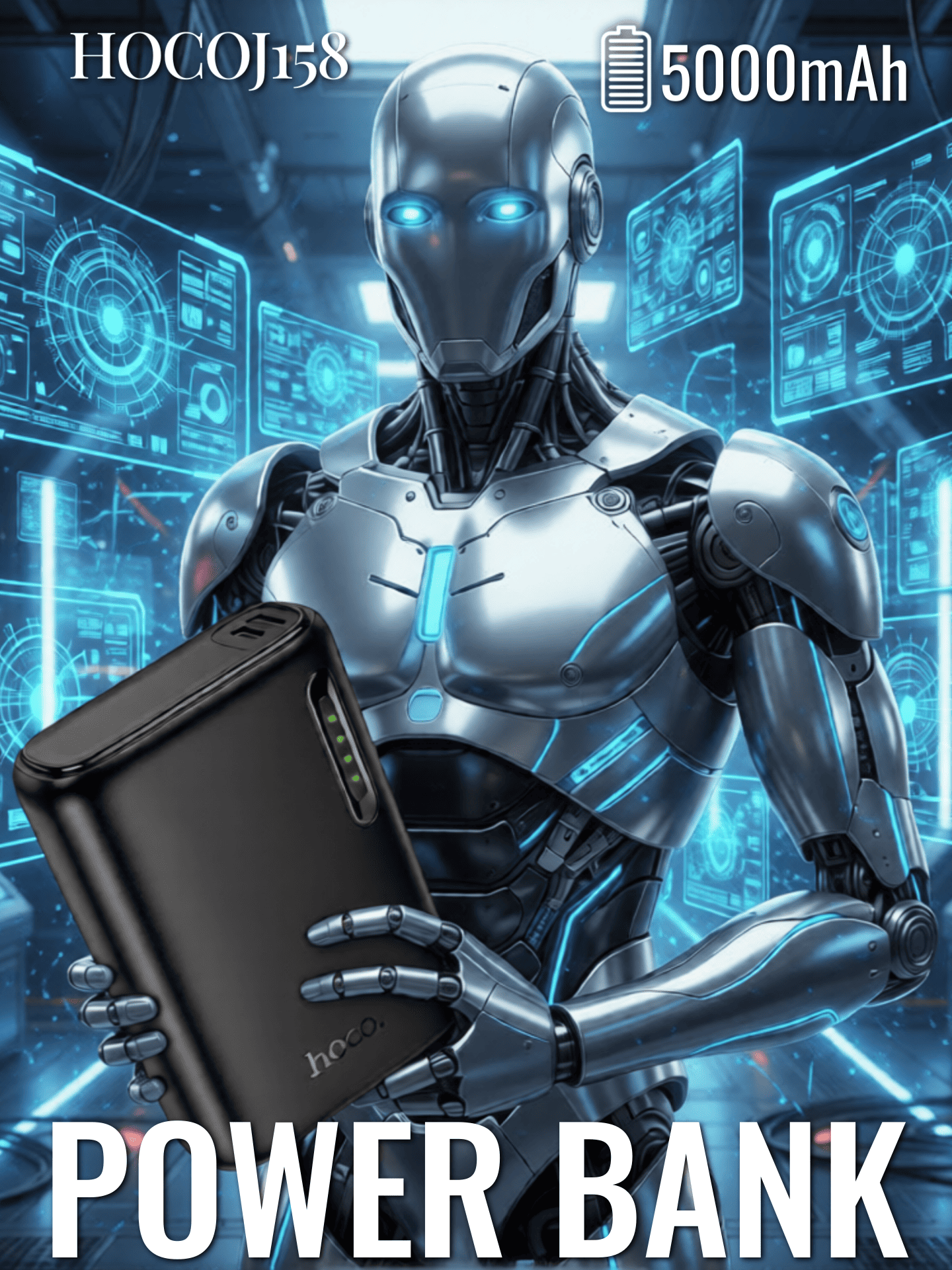 Компактный аккумулятор 5000 mAh HOCOJ158 черный