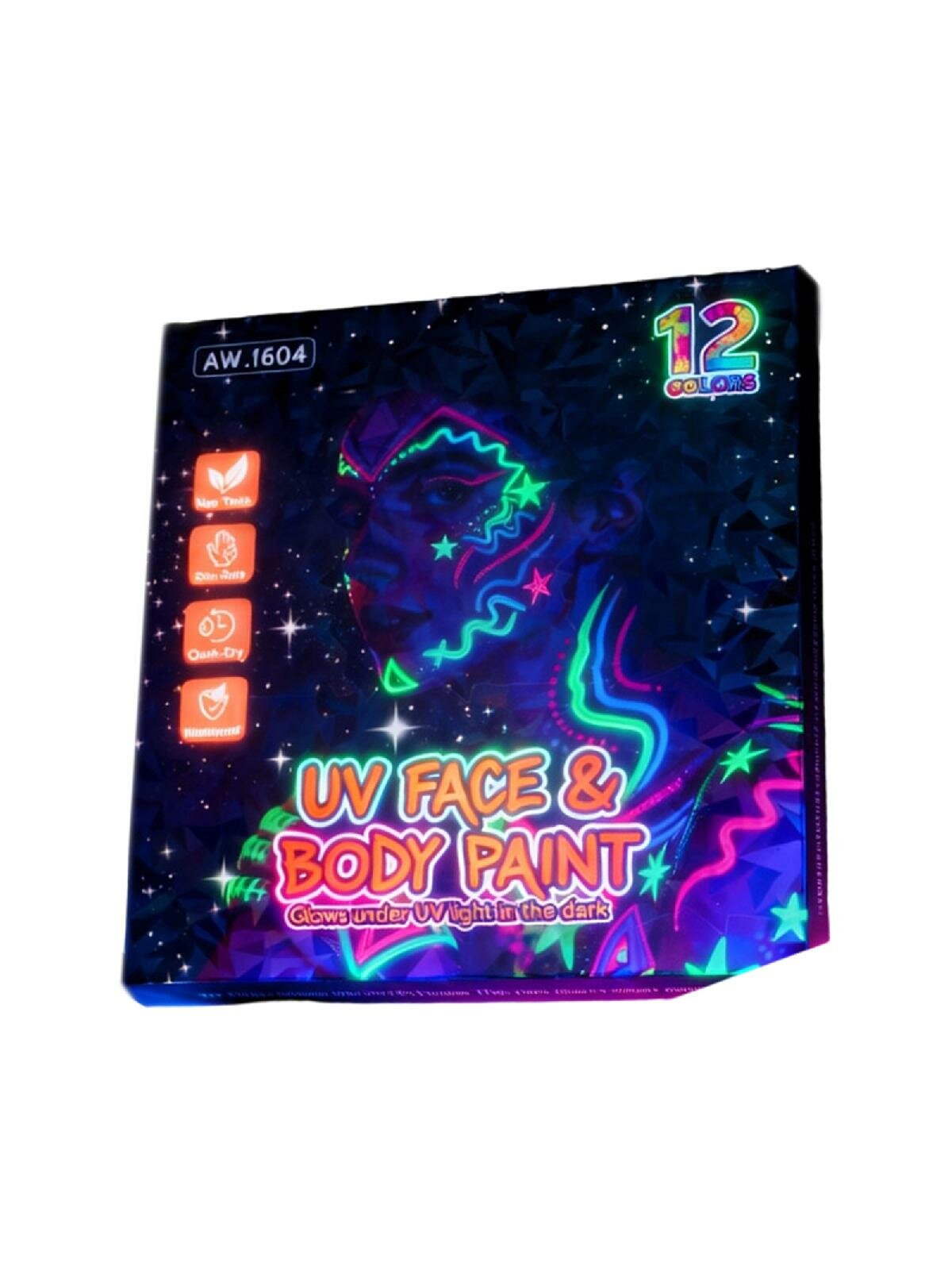 Маркеры для Раскрашивания Лица, Ручки для Раскрашивания Тела для Кожи, Моющиеся Временные Маркеры для Вечеринок Black light, Фестивалей и Косплея