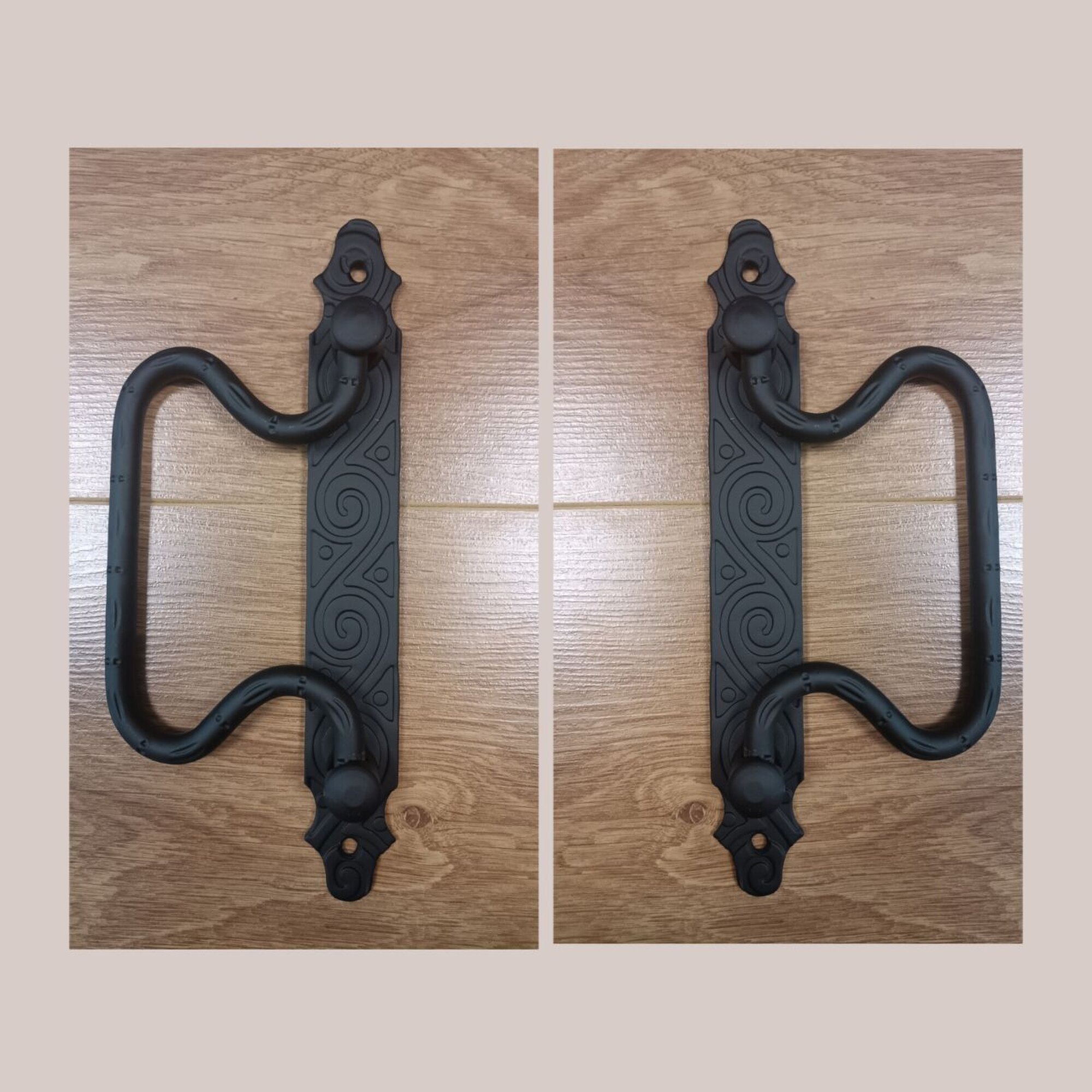 Ручка-скоба откидная (215) мод.2 - 2 шт. /кованая/ серия ярославль (черный)