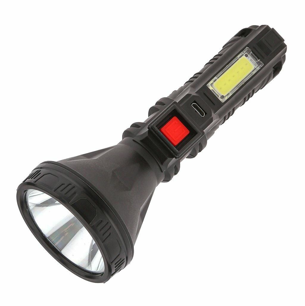 Фонарь ручной КНР 14х5,8х5,8 см, 4 режима свечения: максимальный; экономичный; сигнальный; боковой на панеле корпуса, 2 светодиодные лампы OSL-COB LED, встроенный аккумулятор емкостью 800 мАч (TY-825)