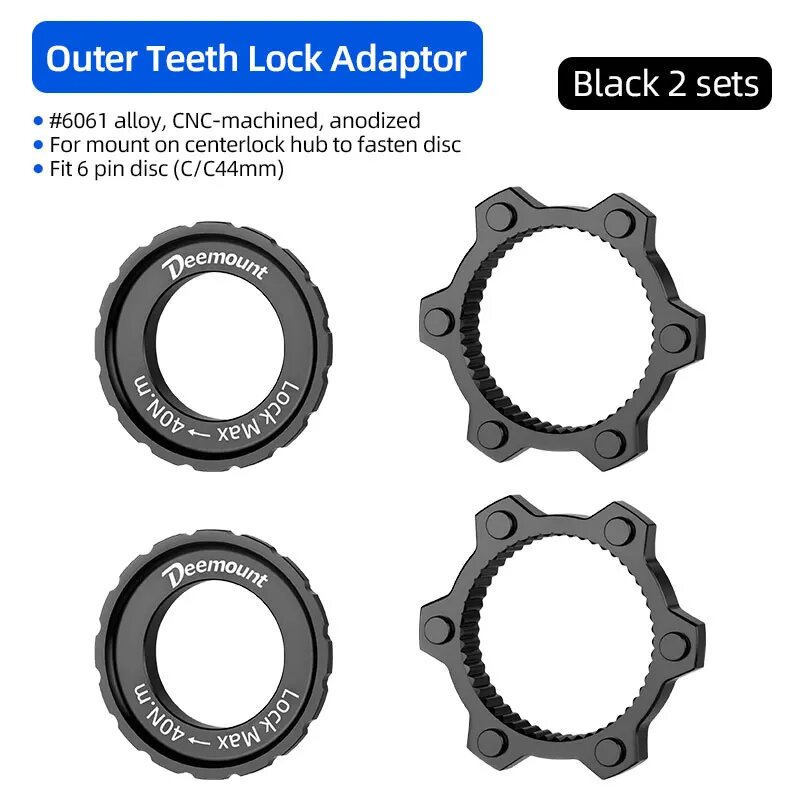 DEEMOUNT Адаптер Outer Teeth, 6 отверстий, черный