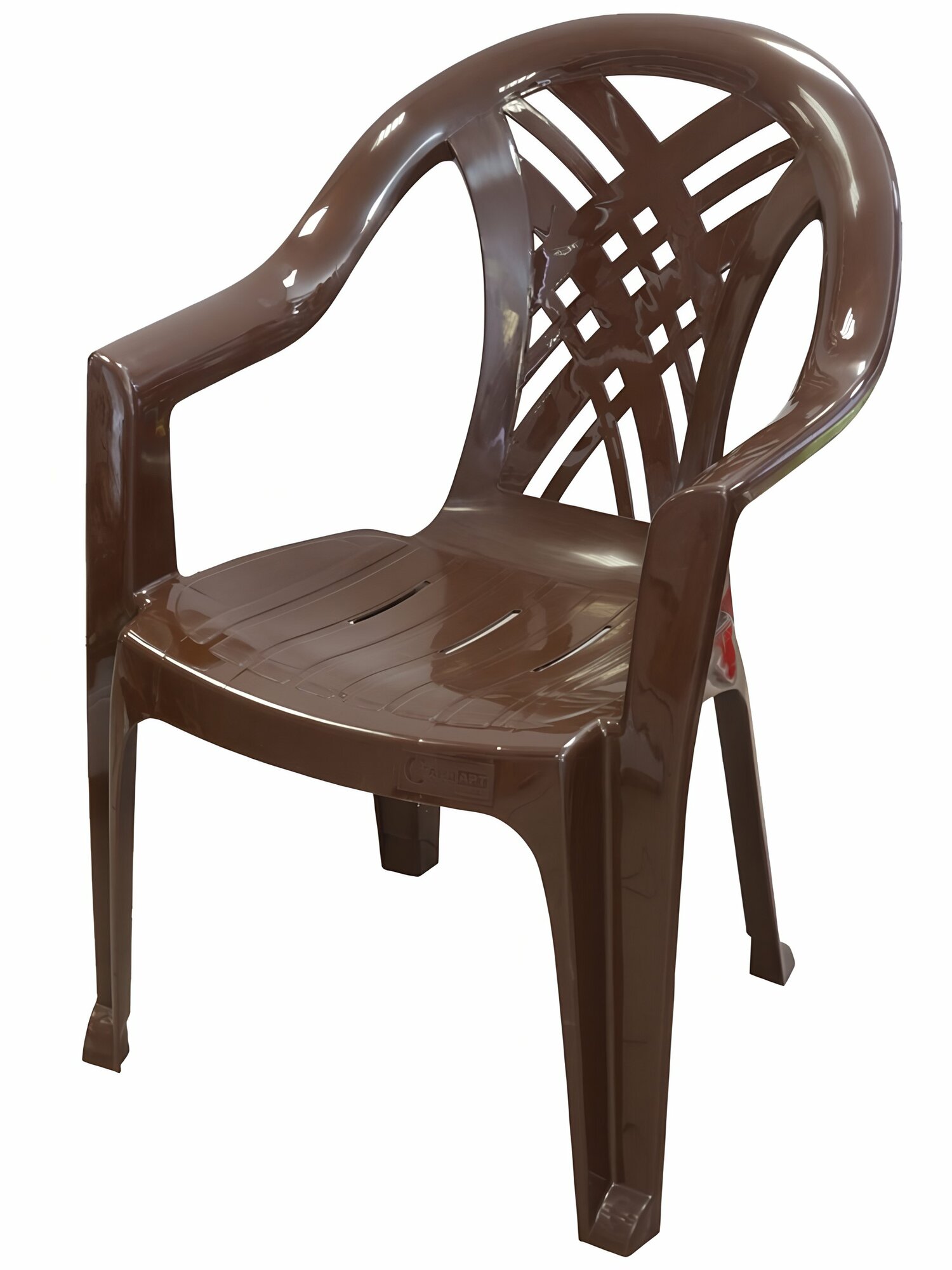 Кресло пластик, Стандарт Пластик Групп, 84х60х66 см, шоколадное