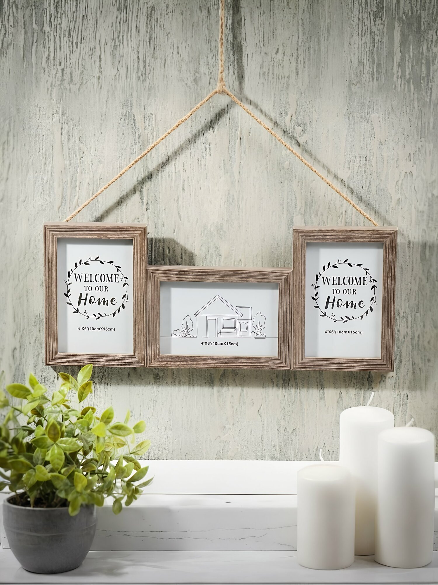 Фоторамка коллаж на 3 фото 10х15, 40.5х17 см