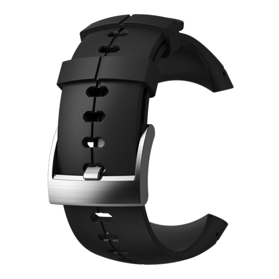 SUUNTO SPARTAN ULTRA Чёрный силиконовый ремешок для часов с серебряной пряжкой (Не оригинальный)