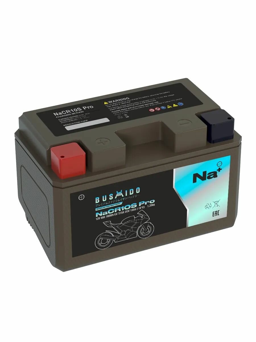 Аккумулятор BUSHIDO NaCR10S pro 12V 9Ач прям. пол.